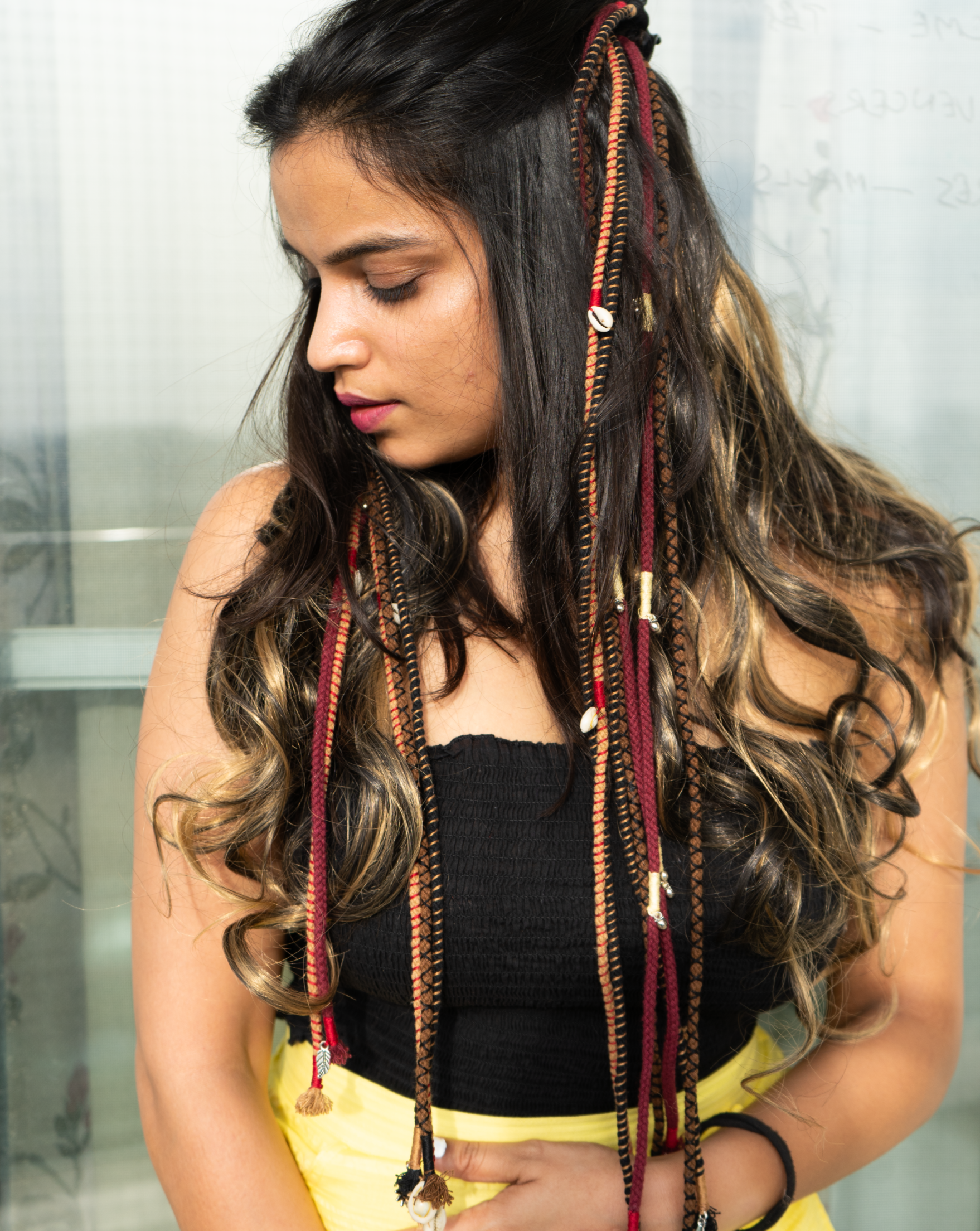 Maroon brown hair strings | Riwaiyat